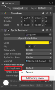 【Unity】2Dゲームで表示する順番を決めるレイヤーの設定方法 | ともくんのゲーム作り部屋