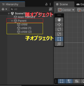 【Unity】親子関係とは？オブジェクトの階層を作ること | ともくんのゲーム作り部屋