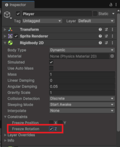 【Unity】Freeze Rotationとは？特定の軸における回転を防ぐ機能 | ともくんのゲーム作り部屋