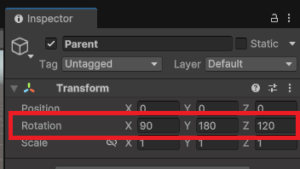 【Unity】eulerAnglesとは？オブジェクトの回転角度を取得できる変数 | ともくんのゲーム作り部屋